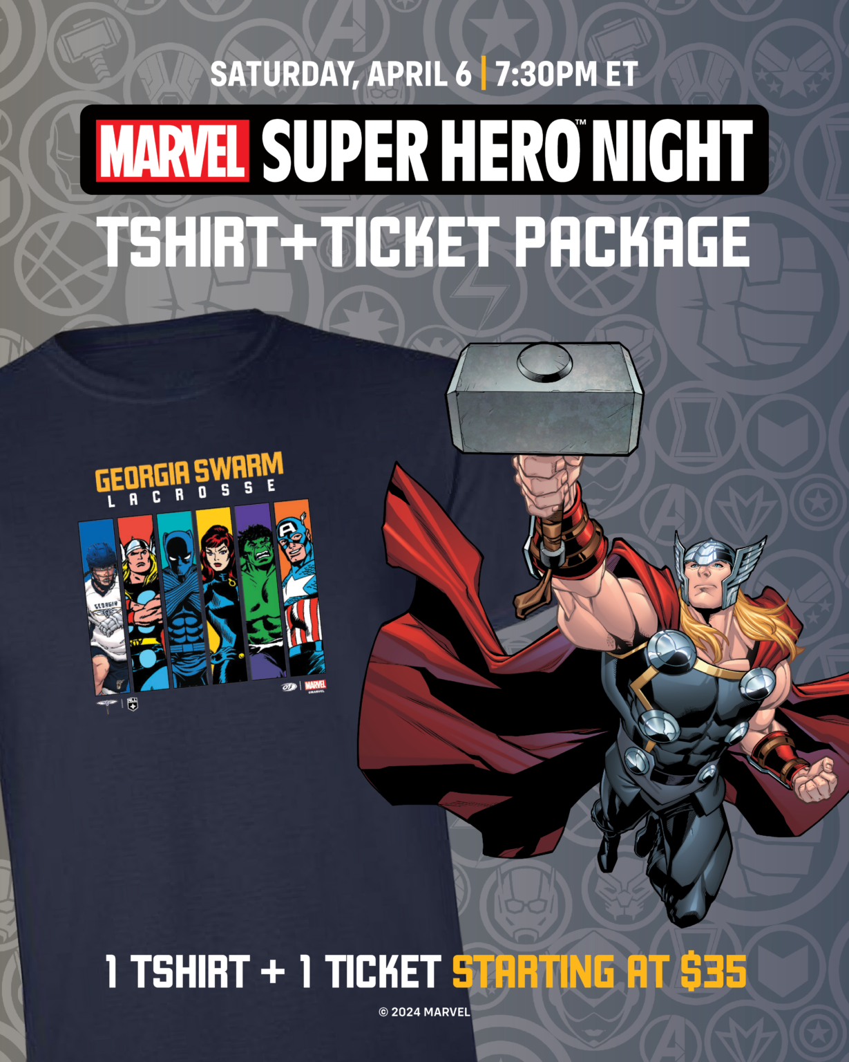 MARVEL Super Hero™ Night | Georgia Swarm Pro Lacrosse Team
